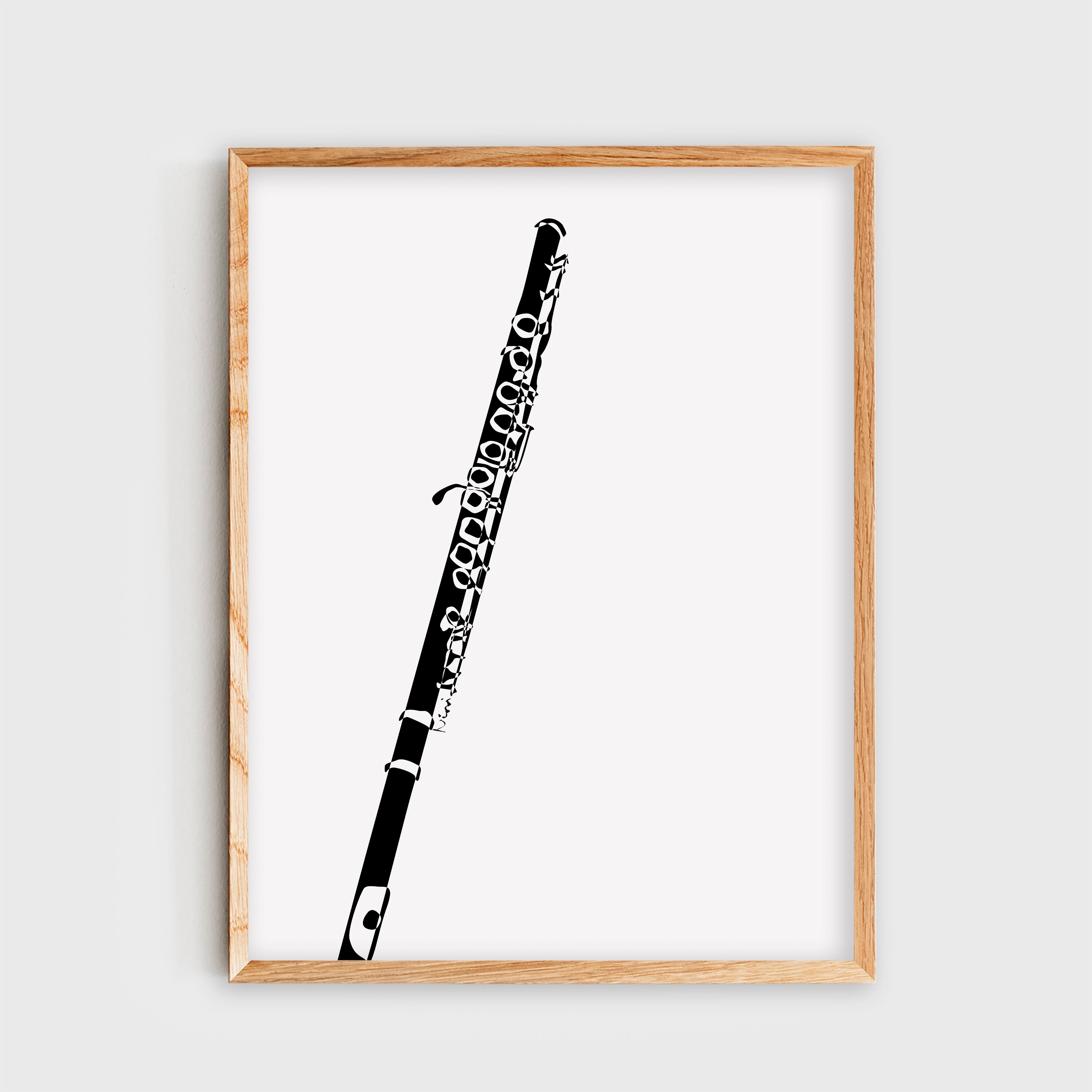 Western Concert Flute Wall Art, Flute Poster, Minimalist Black and ...