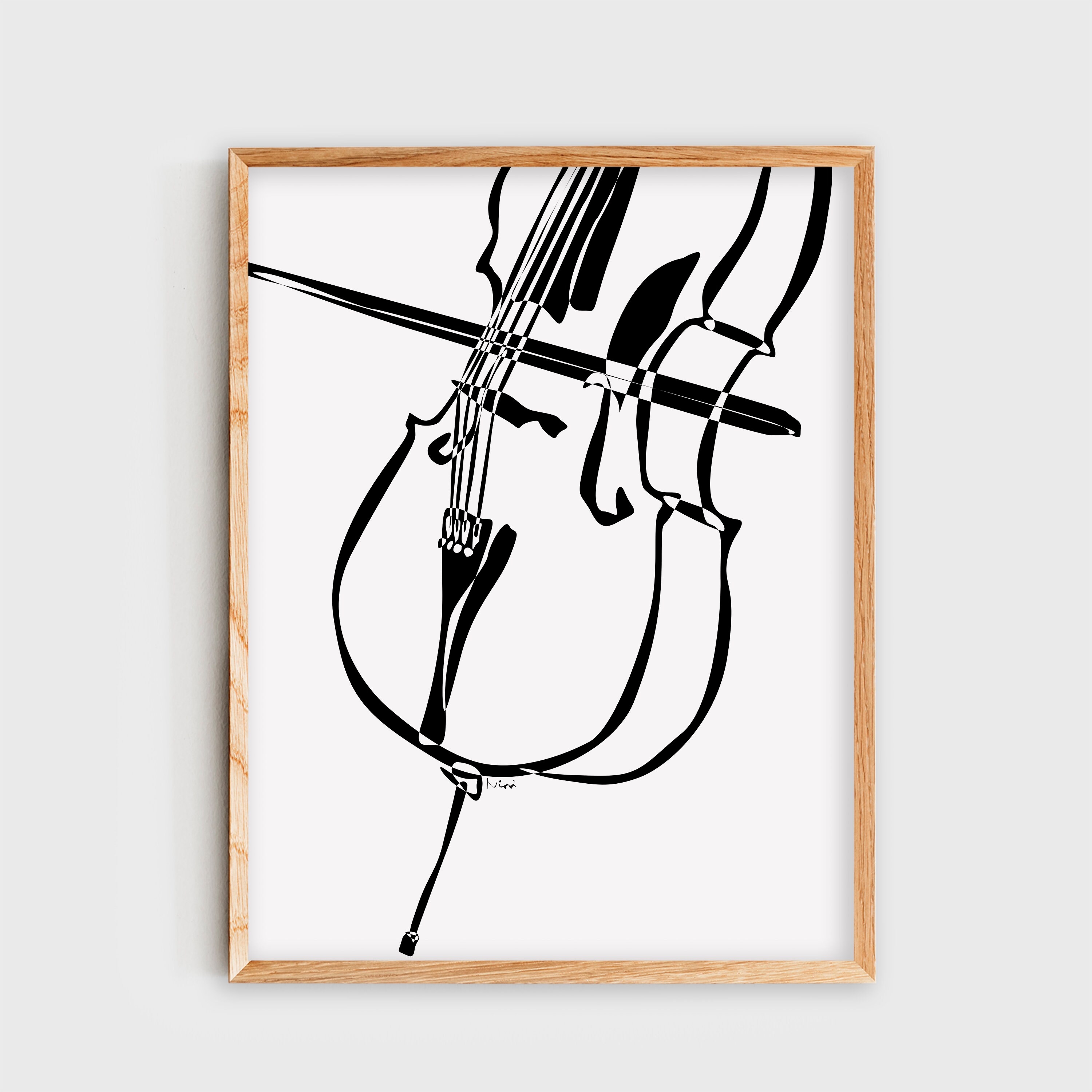 Cello Art Black And White