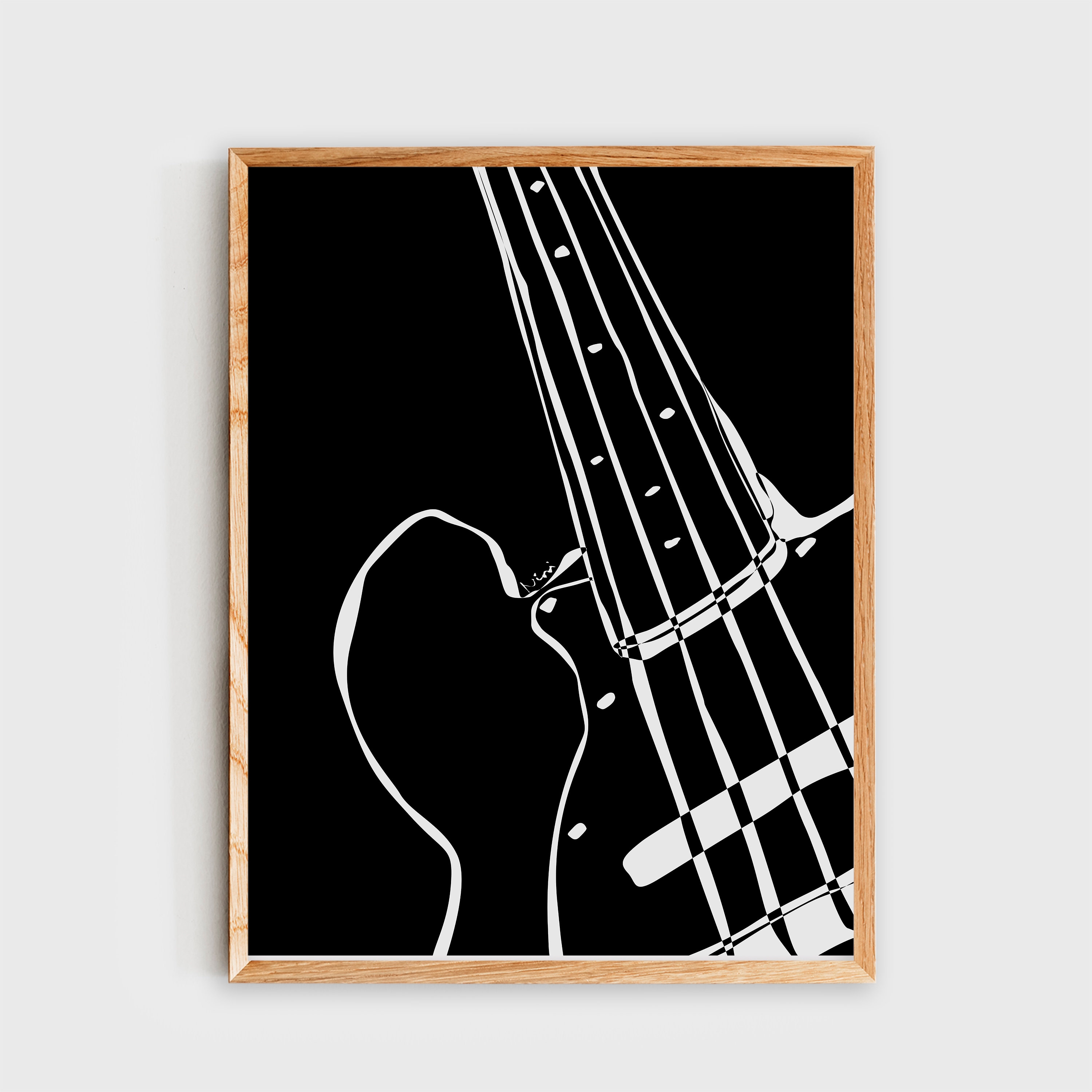 Bass Guitar Wall Art Guitar Poster Minimalist Black And Etsy