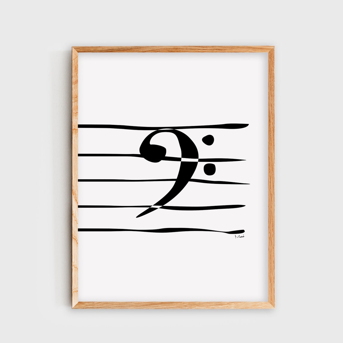 Bass Clef Wall Art, C Clef Music Poster, Bass Clef Print, Music ...