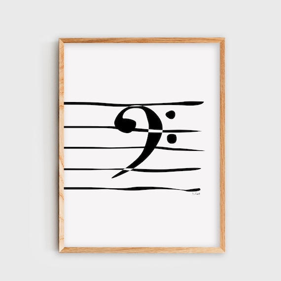 Bass Clef Wall Art C Clef Music Poster Bass Clef Print | Etsy
