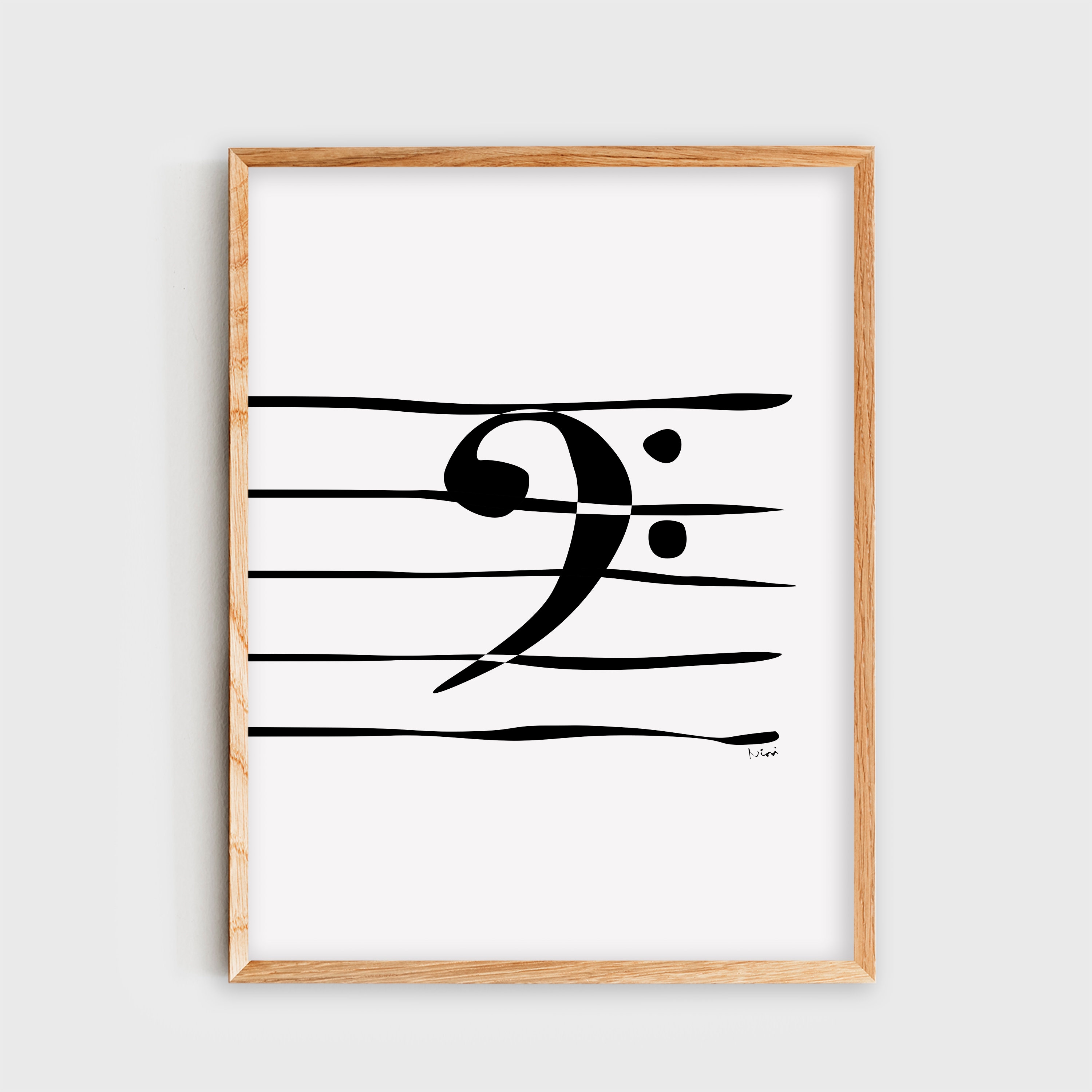 Bass Clef Wall Art, C Clef Music Poster, Bass Clef Print, Music ...