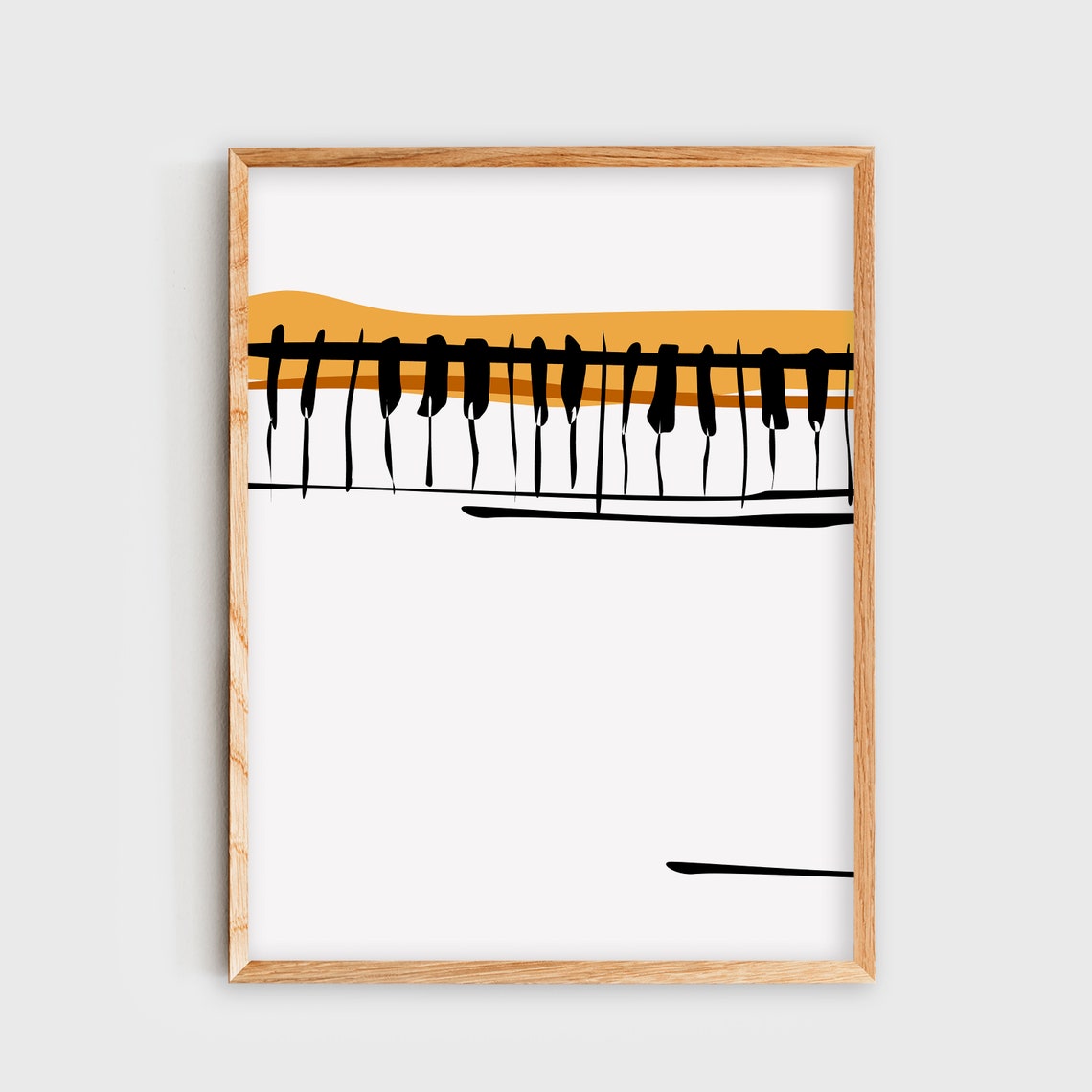 Set of 3 Piano Set Wall Art, Keyboard Poster, Terra Cotta Digital Art ...