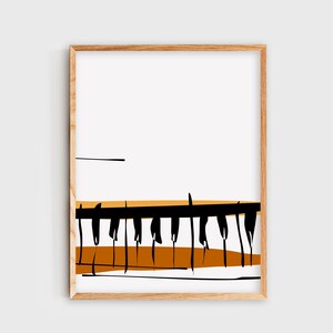 Set of 3 Piano Set Wall Art, Keyboard Poster, Terra Cotta Digital Art ...