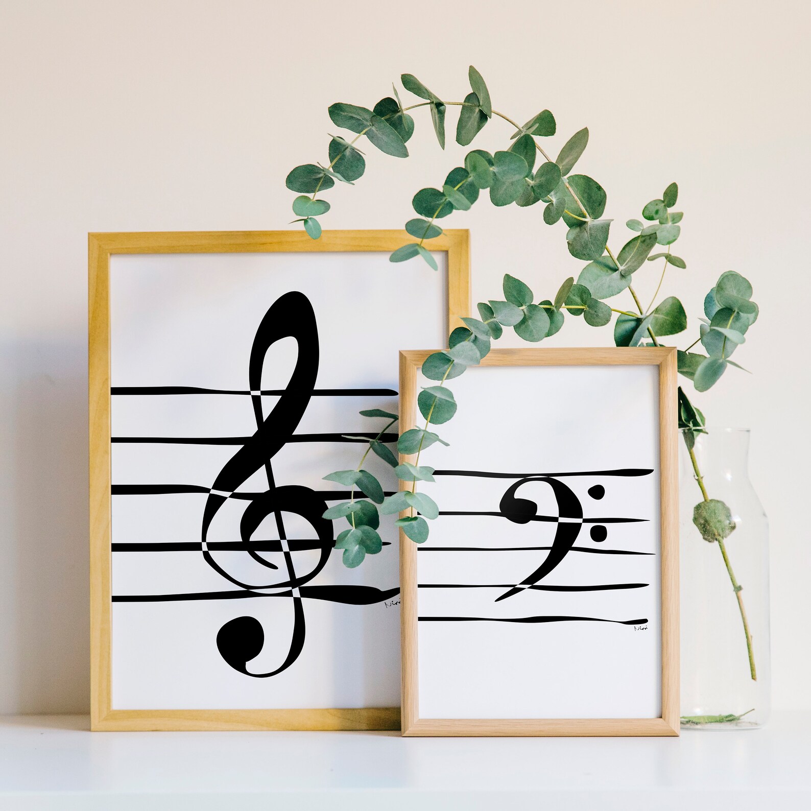 Bass Clef Wall Art, C Clef Music Poster, Bass Clef Print, Music ...