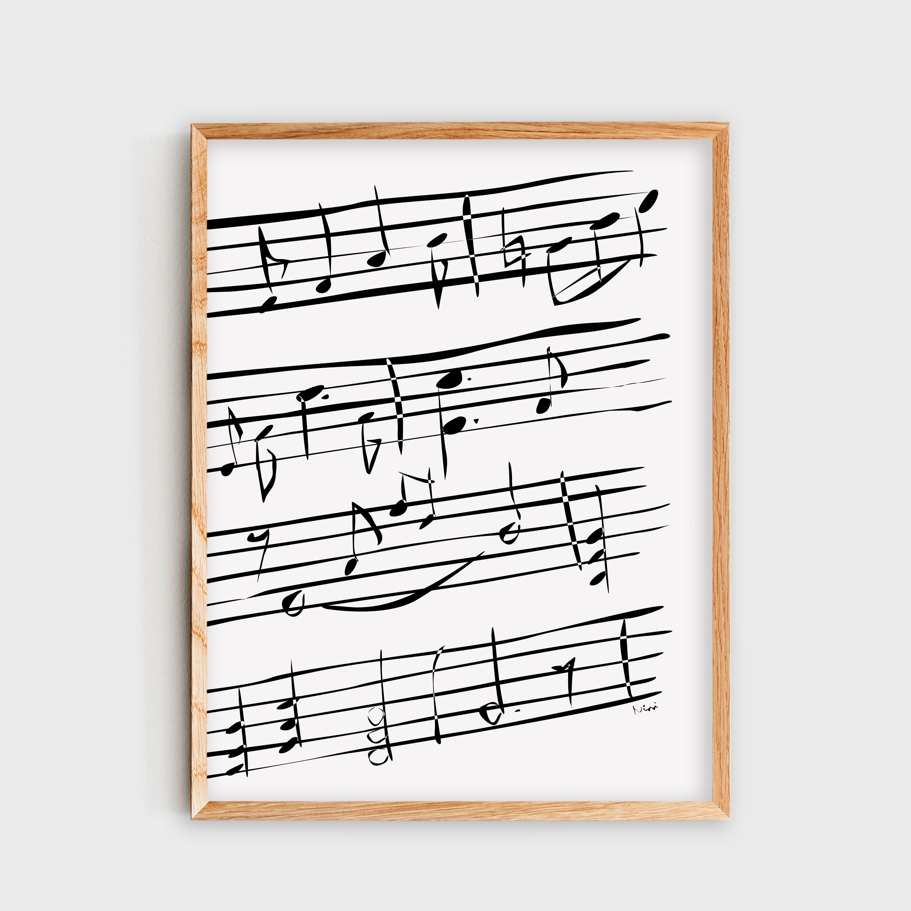 Music Notes Wall Art Music Notation Poster Music Staff - Etsy