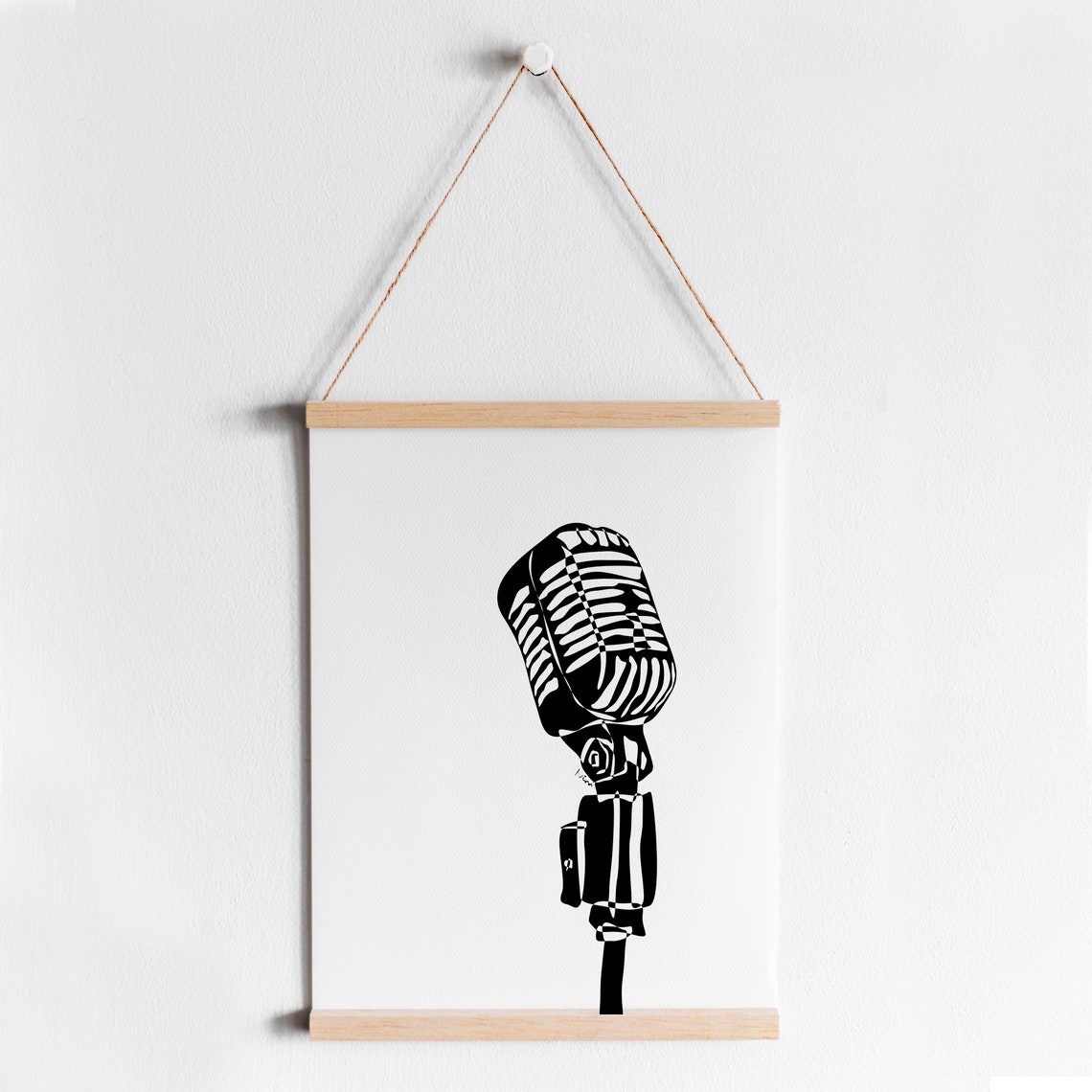 Vintage Microphone Wall Art Microphone Music Poster Black - Etsy