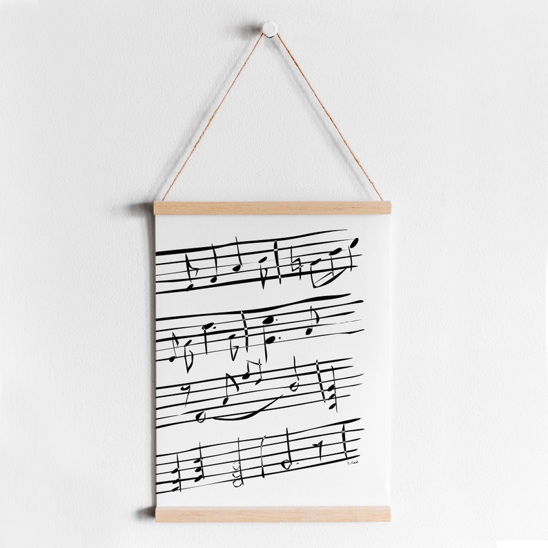 Music Notes Wall Art Music Notation Poster Music Staff - Etsy