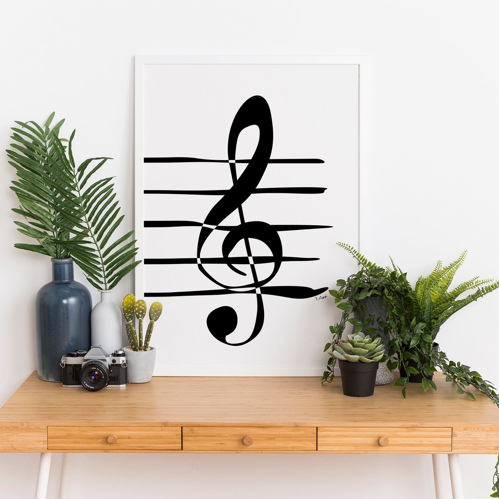 Treble Clef Wall Art, G Clef Music Poster, Treble Clef Print, Music ...