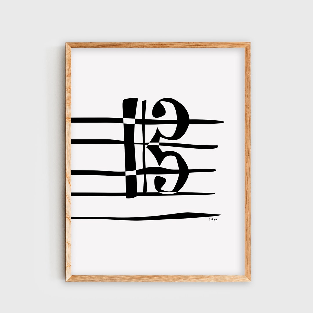 Tenor Clef Wall Art, Tenor Clef Music Poster, Tenor Clef, Music ...