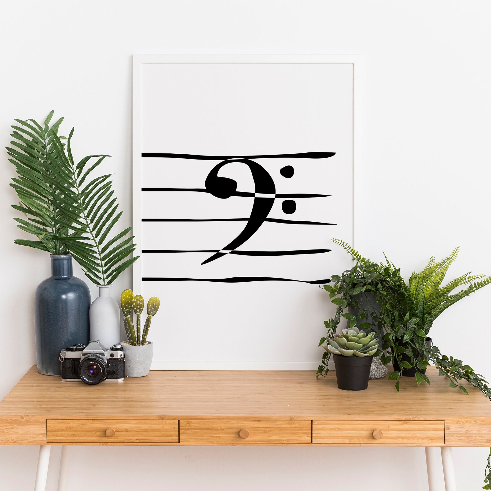 Bass Clef Wall Art, C Clef Music Poster, Bass Clef Print, Music ...