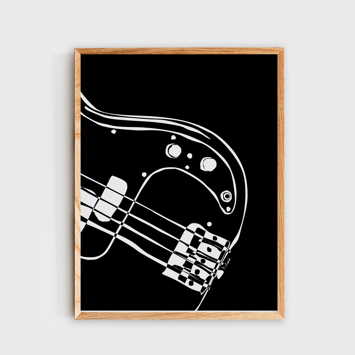 Bass Guitar Wall Art Guitar Poster Minimalist Black and - Etsy