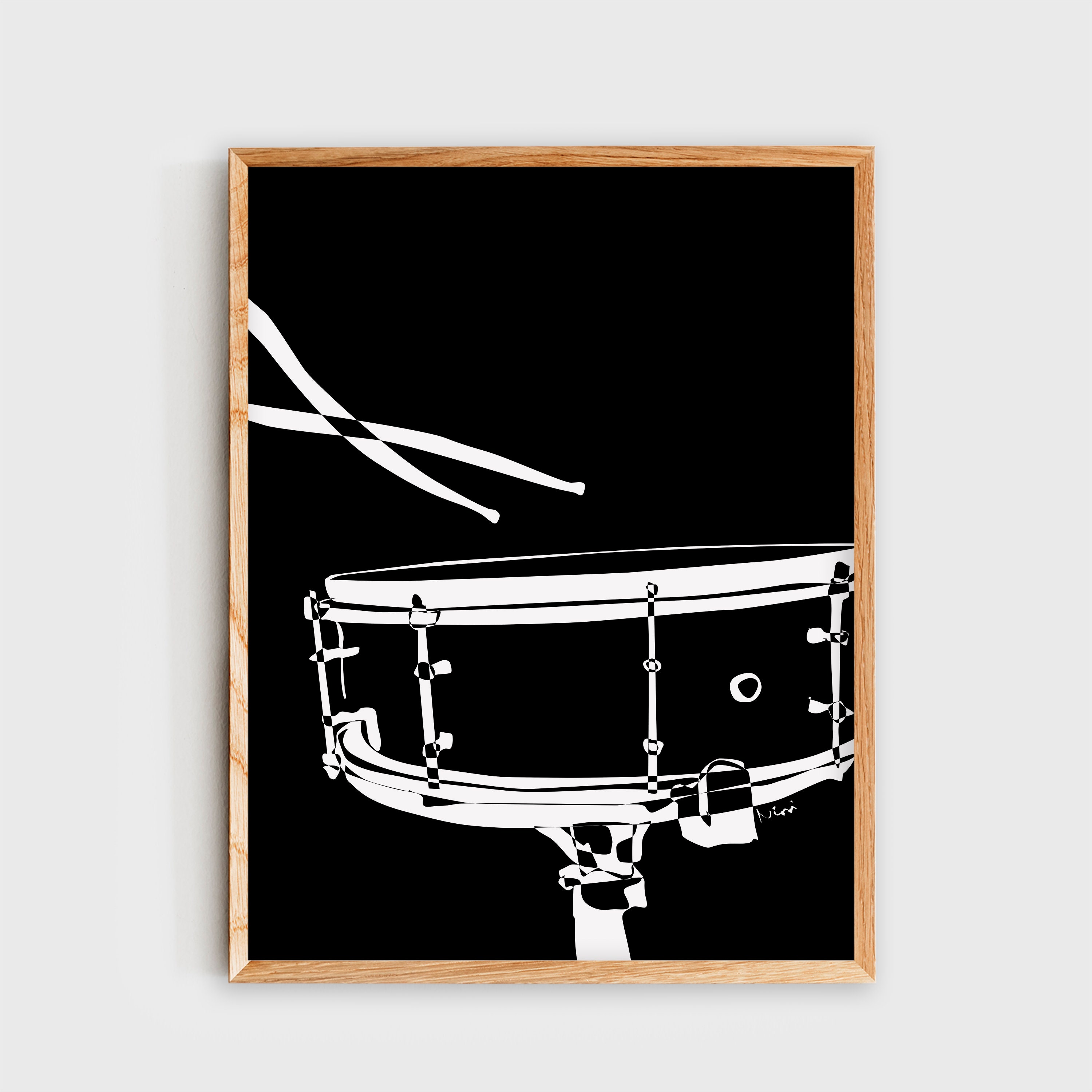 Drum Set Wall Art: Minimalist Music Room Decor (digital Download) - Etsy
