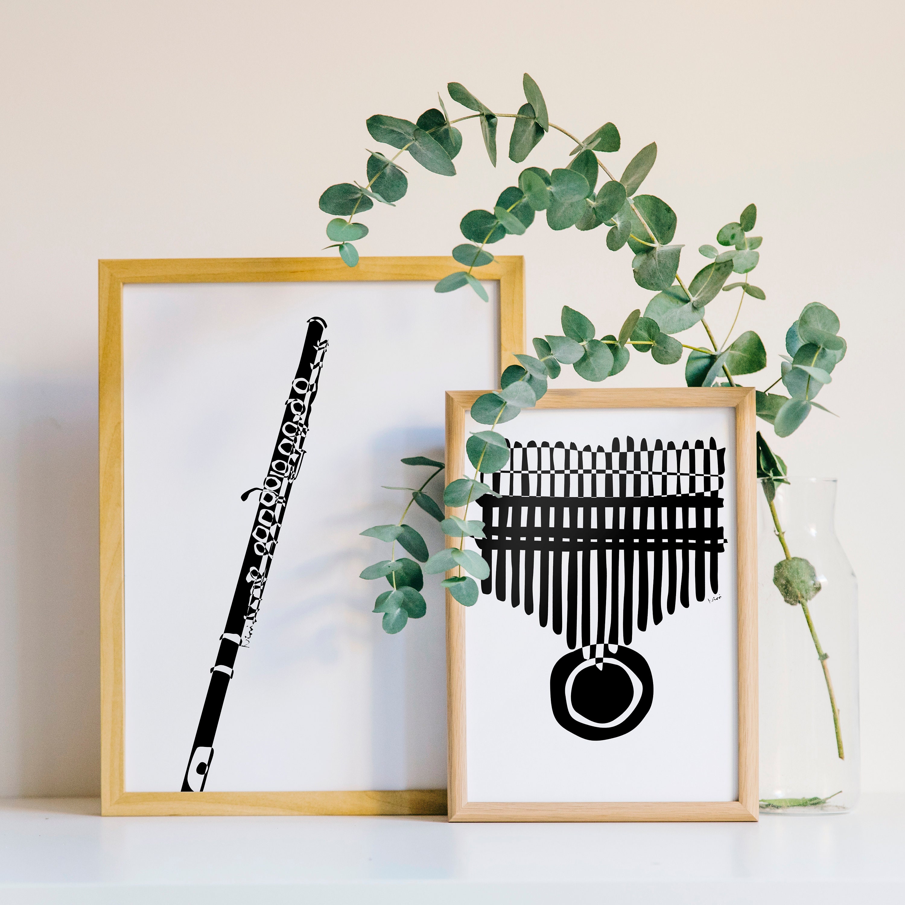 Western Concert Flute Wall Art, Flute Poster, Minimalist Black and ...