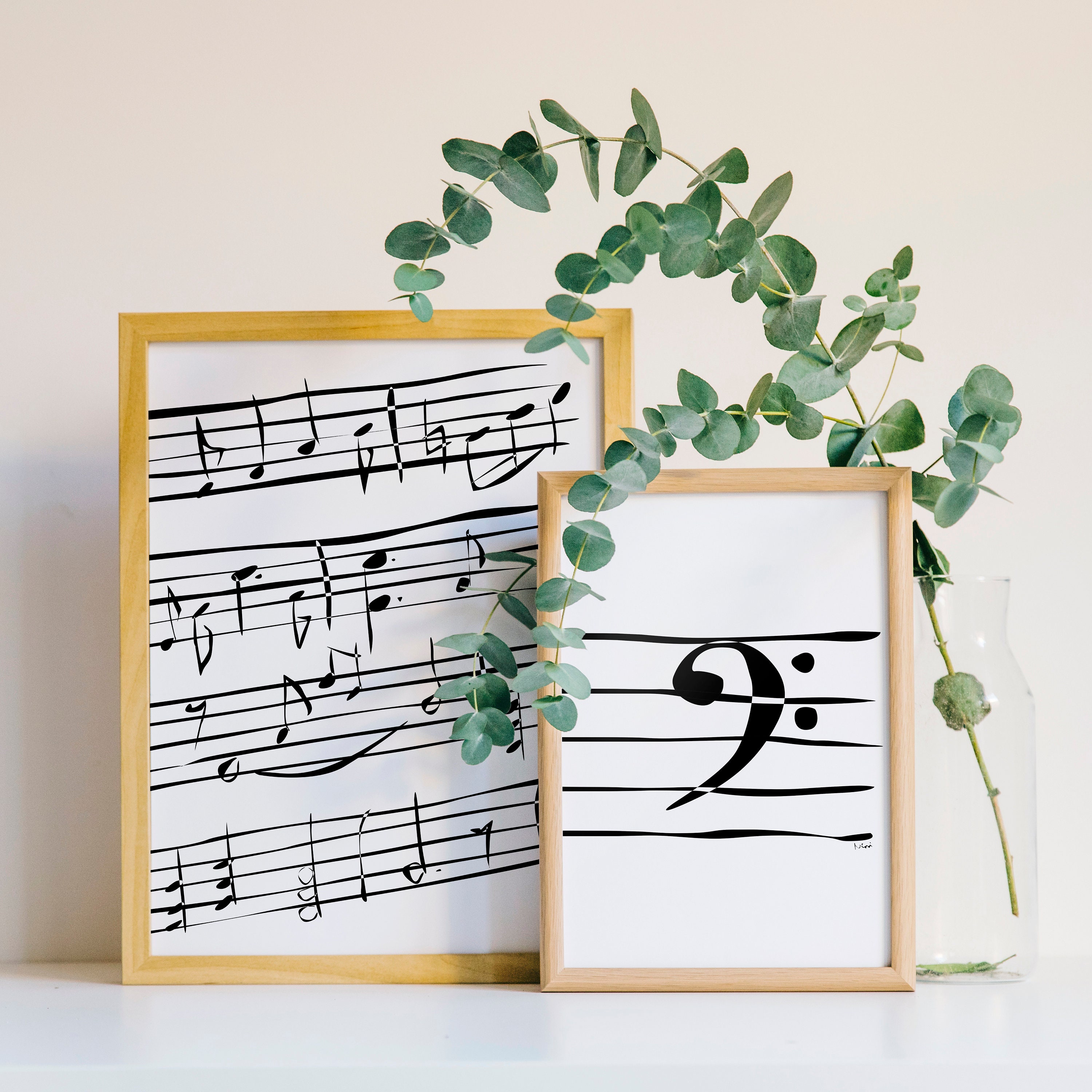 Music Notes Wall Art Music Notation Poster Music Staff - Etsy