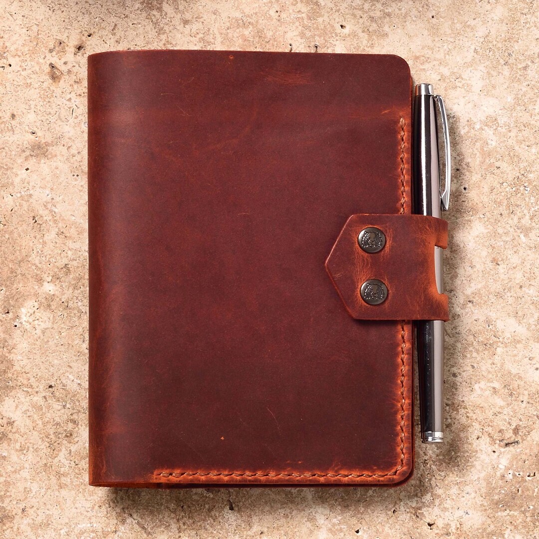 A6 Leather Notebook Cover / Handmade Personalized Leather Journal ...