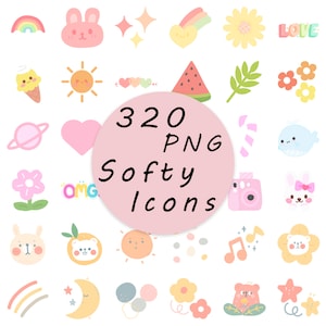 Digital Cute Softy Icons/emoji Cute Clip Art/sticker/goodnotes/planner ...