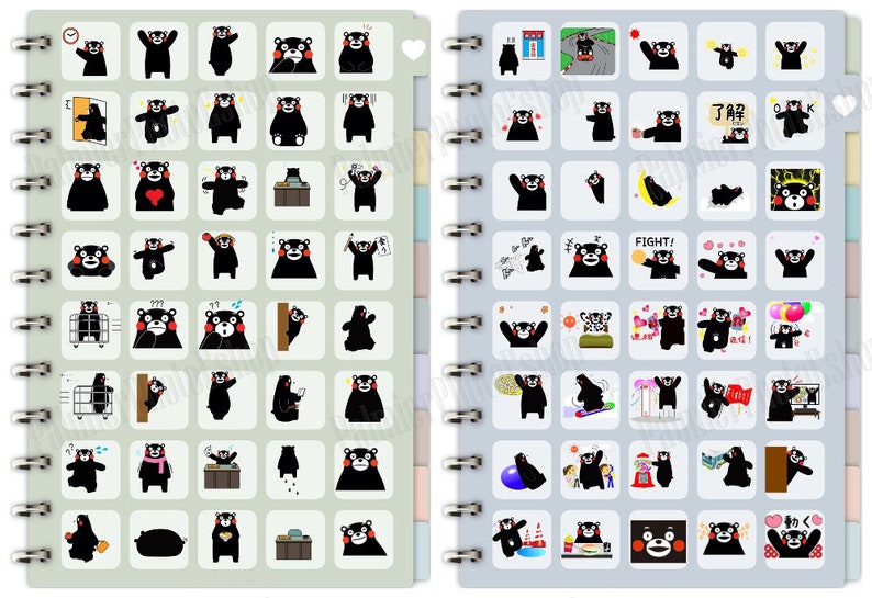 Digital Kumamon Anime Cute Clip Art/sticker/goodnotes/planner Material ...