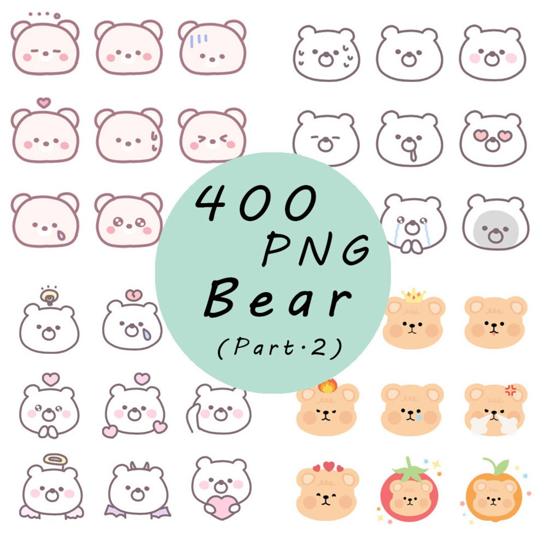 Digital Cute Bear (part.2) Clip Art/sticker/goodnotes/scrapbook/diary ...