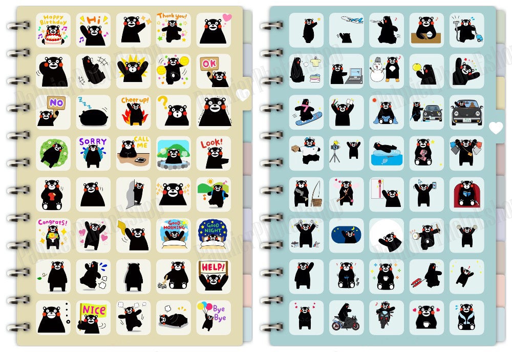 Digital Kumamon Anime Cute Clip Art/sticker/goodnotes/planner Material ...