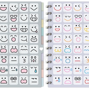 Digital Simple Emoji Cute Clip Art/sticker/goodnotes/planner Material ...