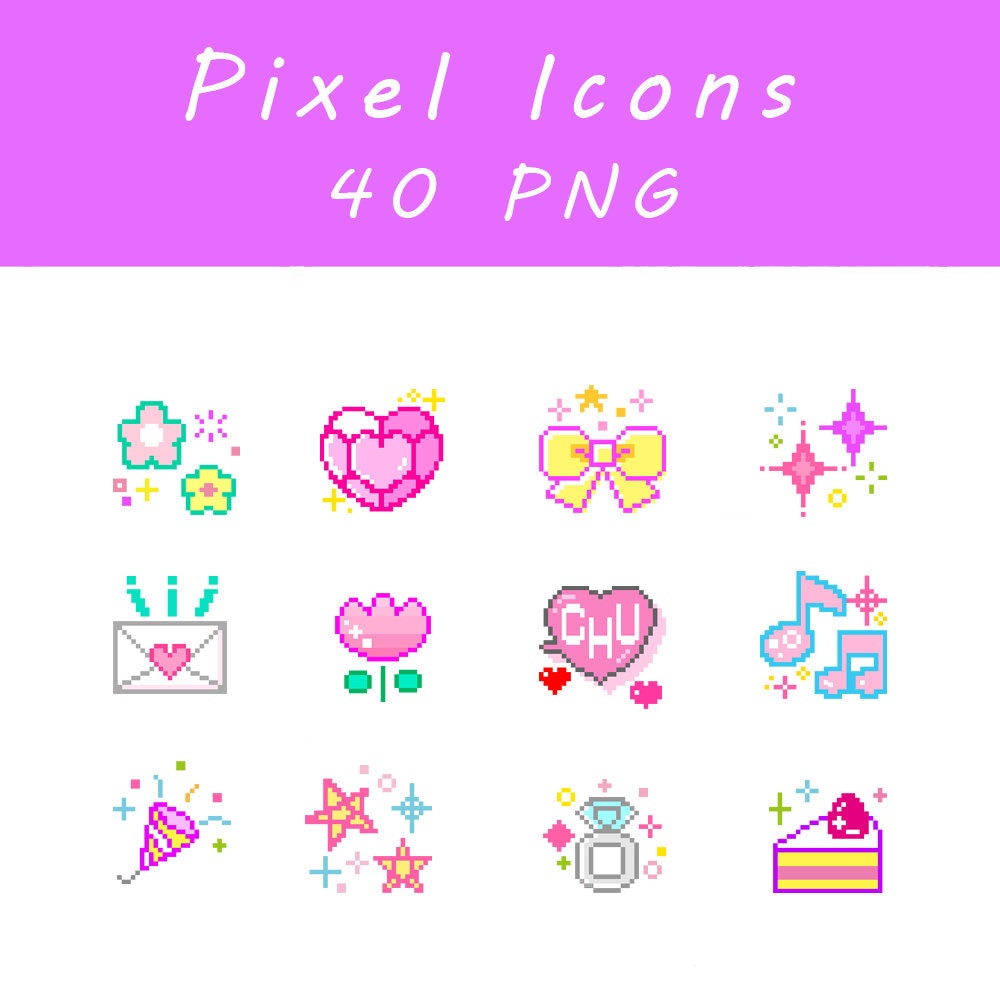 Digital Cute Pixel Icons Clip Art/sticker/goodnotes/scrapbook/diary ...