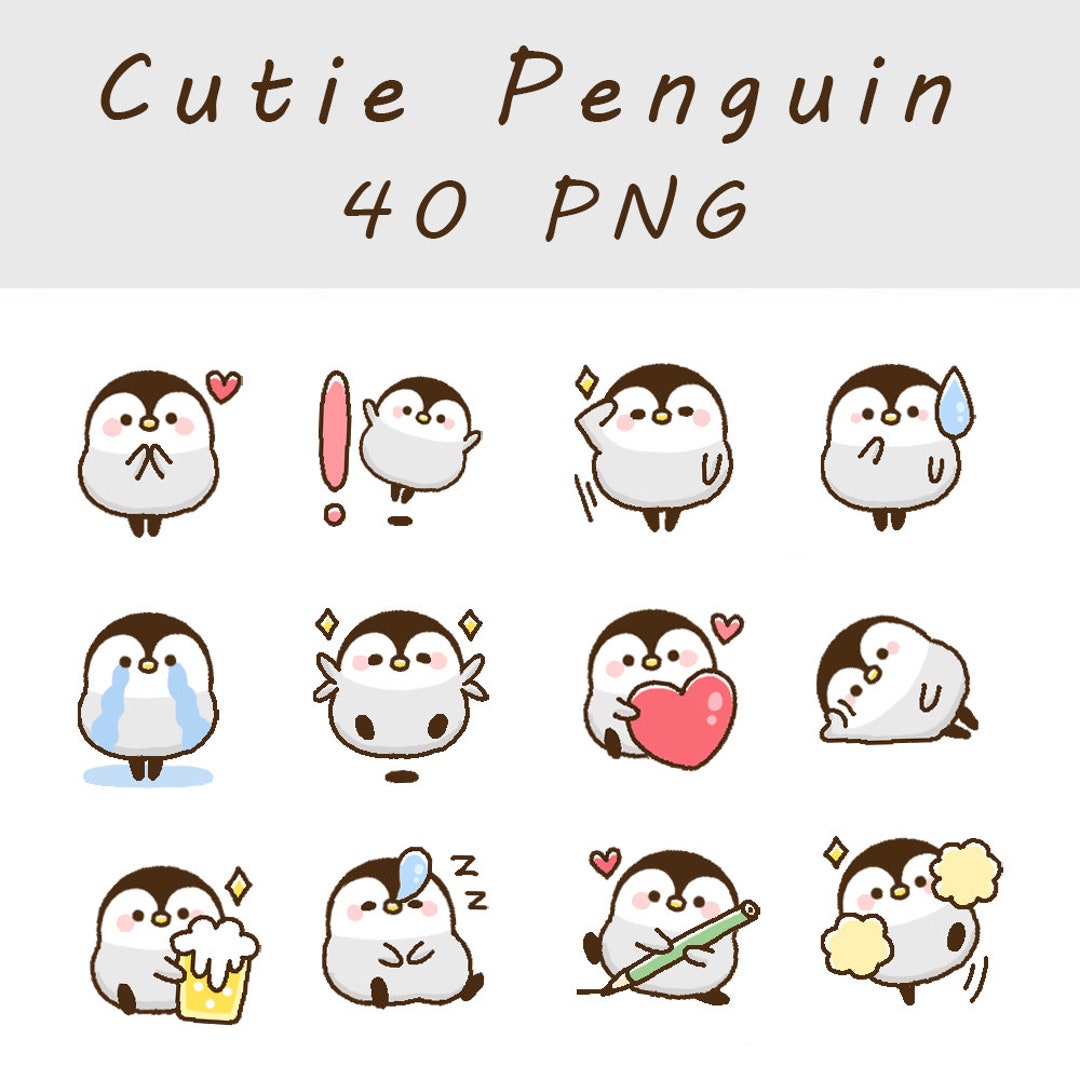 Digital Cutie Penguin Clip Art/sticker/goodnotes/scrapbook/diary ...