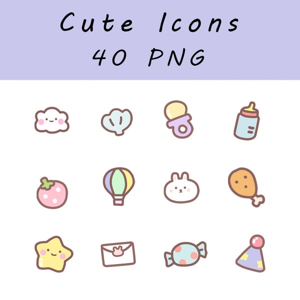 Digital Cute Icons Clip Art/sticker/goodnotes/scrapbook/diary/planner ...