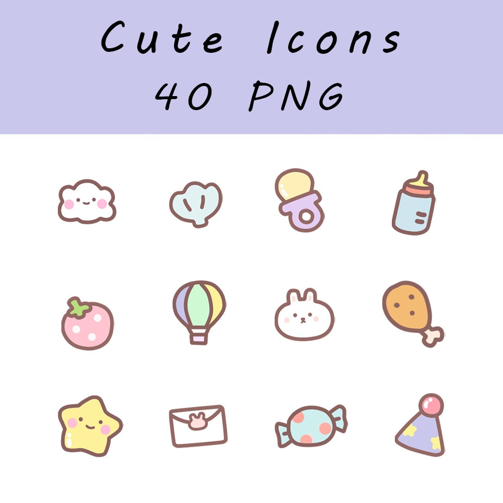 Digital Cute Icons Clip Art/sticker/goodnotes/scrapbook/diary/planner ...
