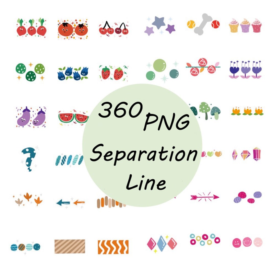 Digital Kawaii Seperation Line Clip Art/sticker/goodnotes/planner ...