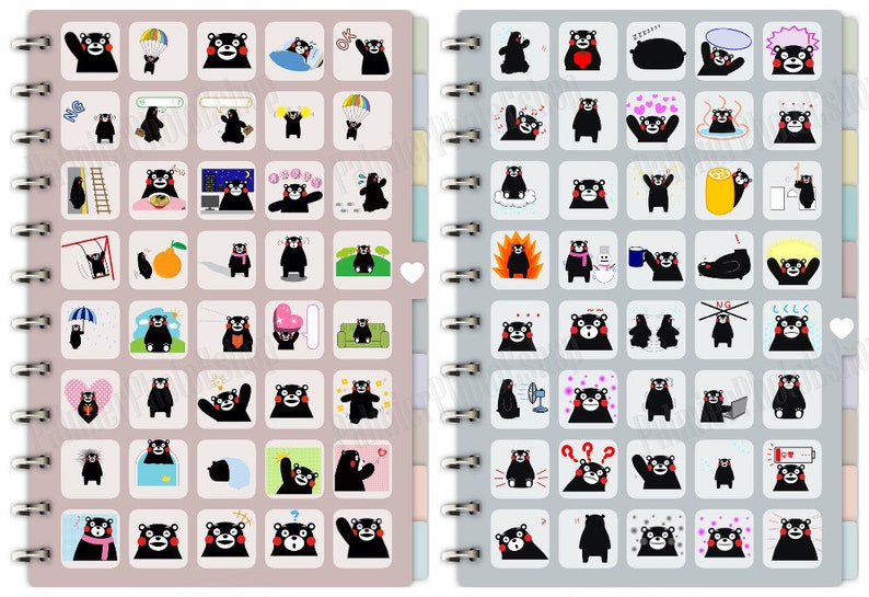 Digital Kumamon Anime Cute Clip Art/sticker/goodnotes/planner Material ...
