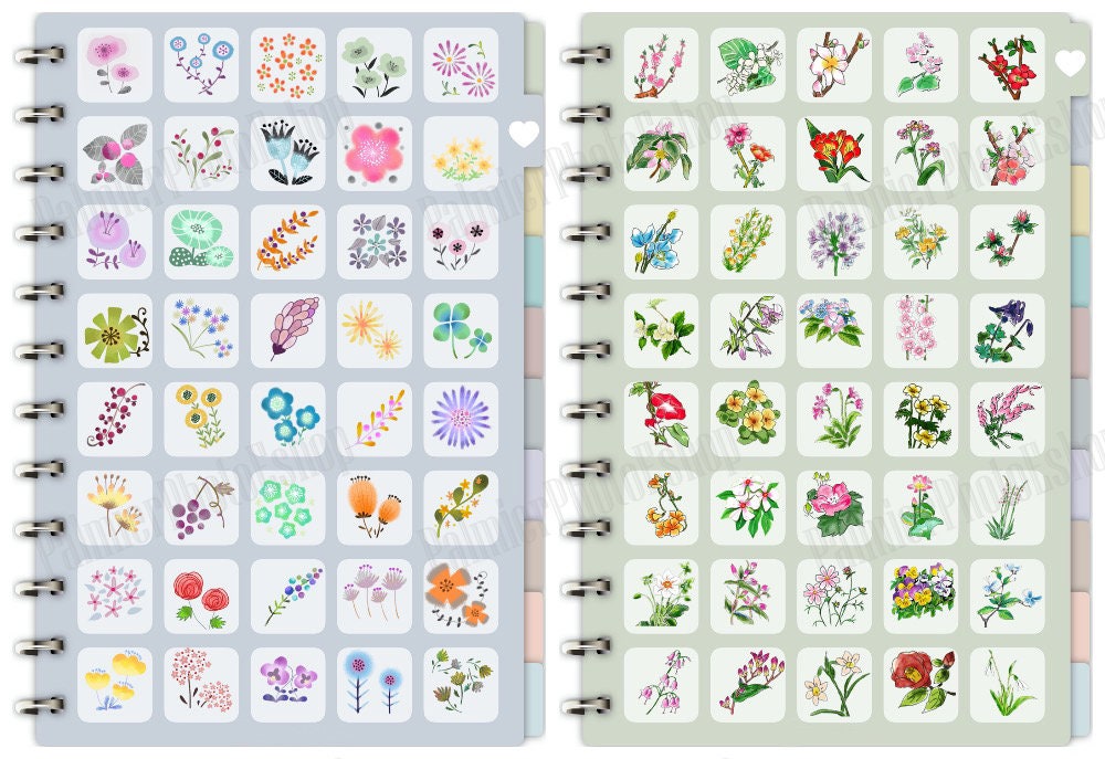 Digital Colourful Flower/blossom Clip Art/sticker/goodnotes/planner ...
