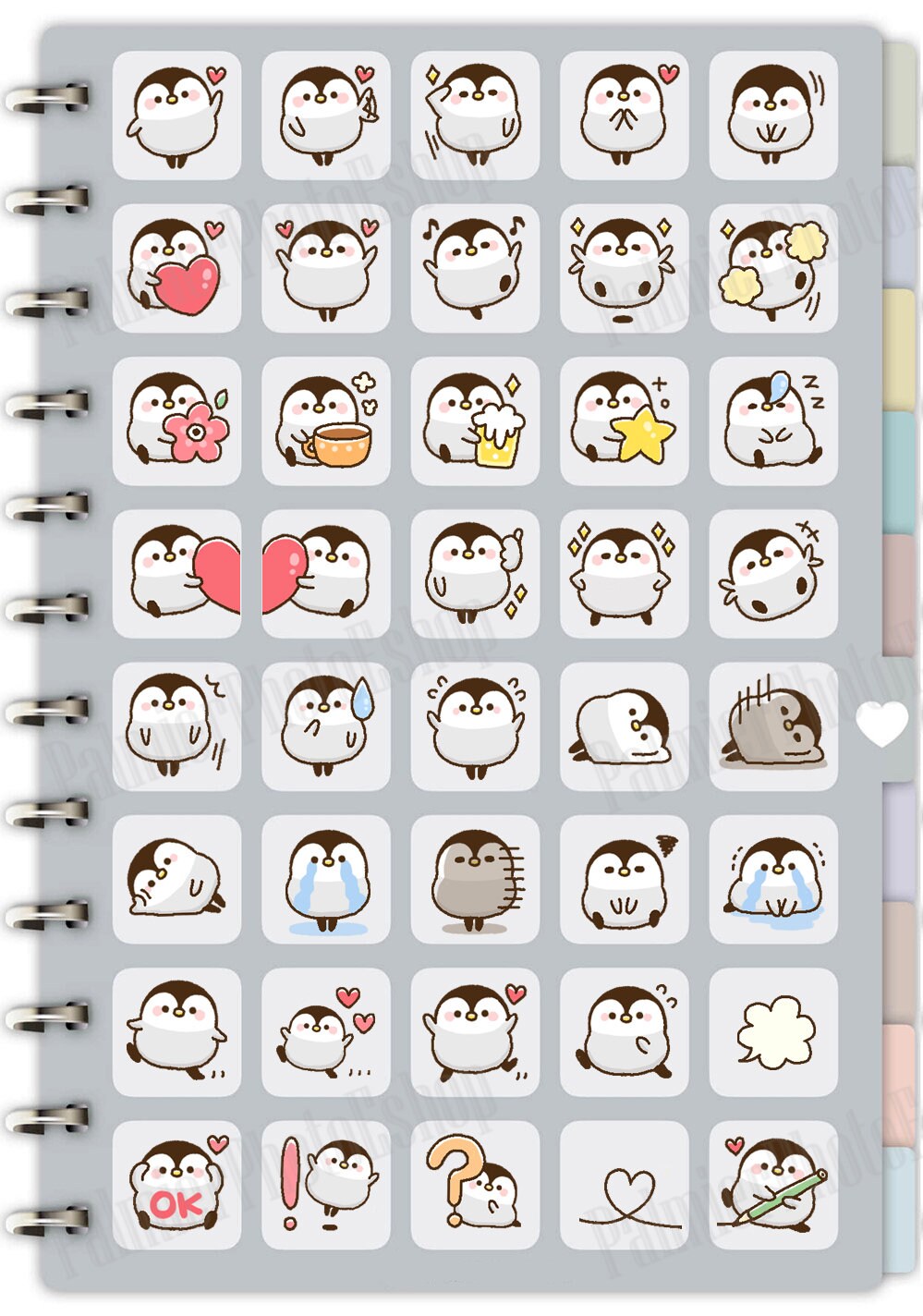 Digital Cutie Penguin Clip Art/sticker/goodnotes/scrapbook/diary ...