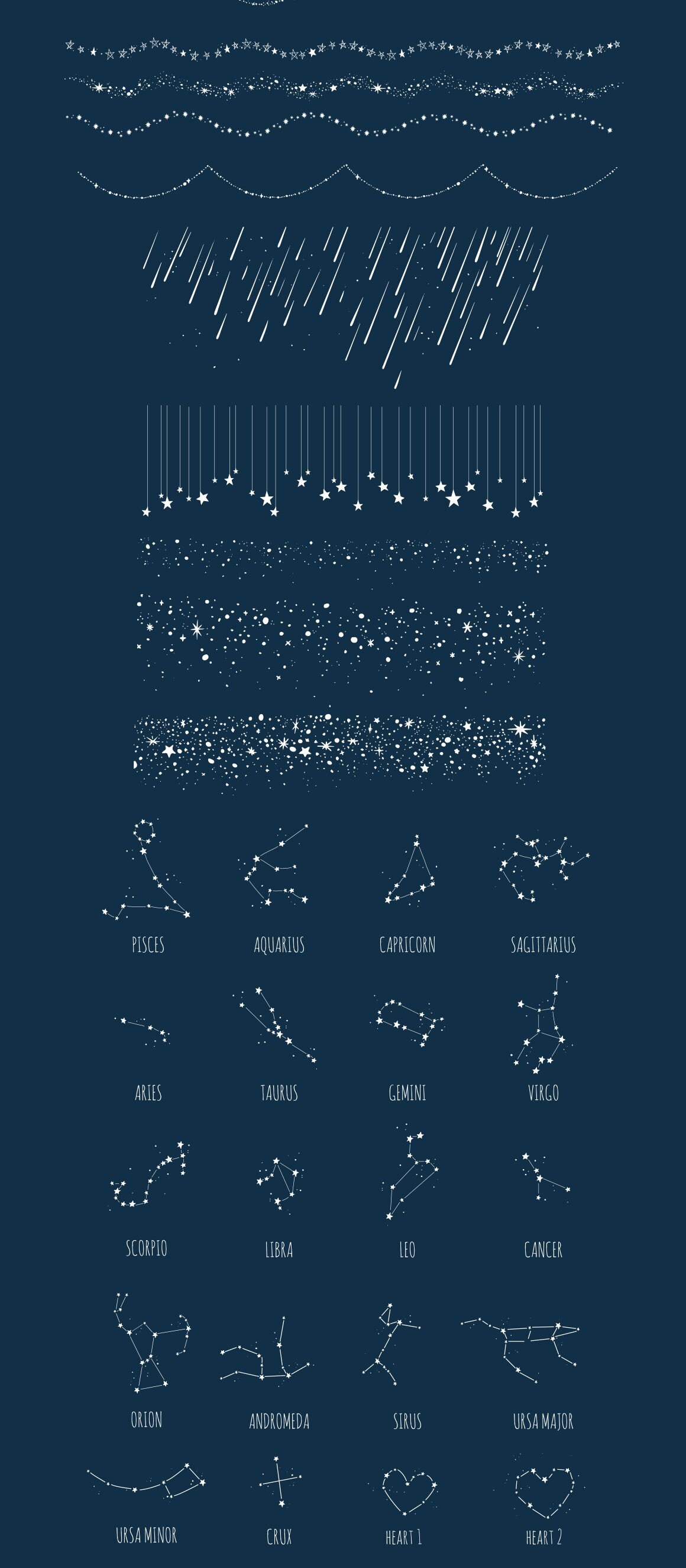 Art & Collectibles Digital Beautiful golden starry sky photo border ...