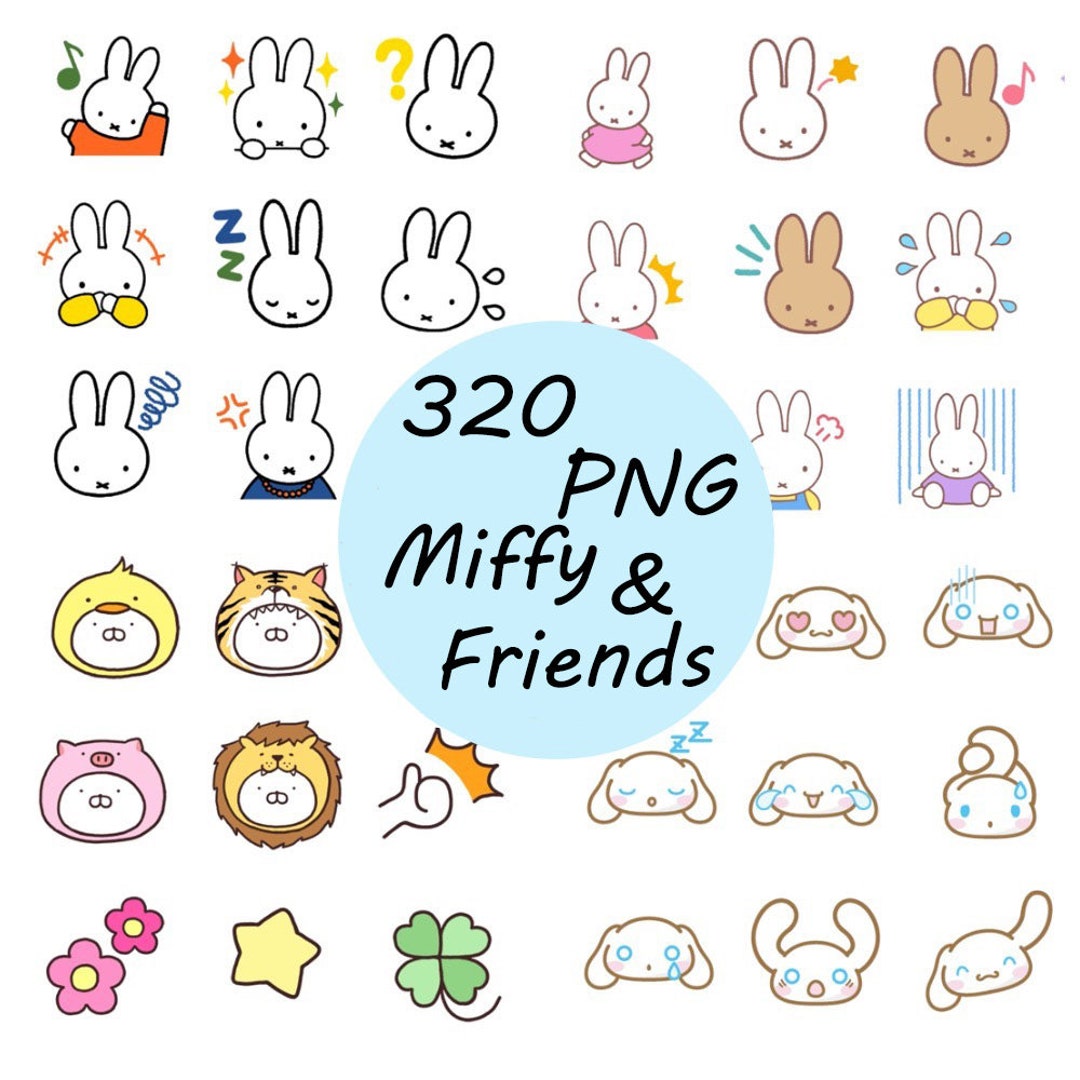 Digital Cute Bunny Miffy and Friends Clip Art/sticker/goodnotes/planner ...