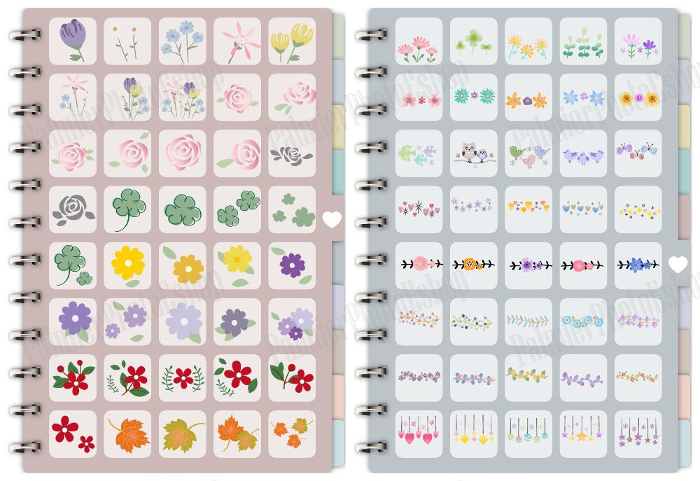 Digital Colourful Flower/blossom Clip Art/sticker/goodnotes/planner ...