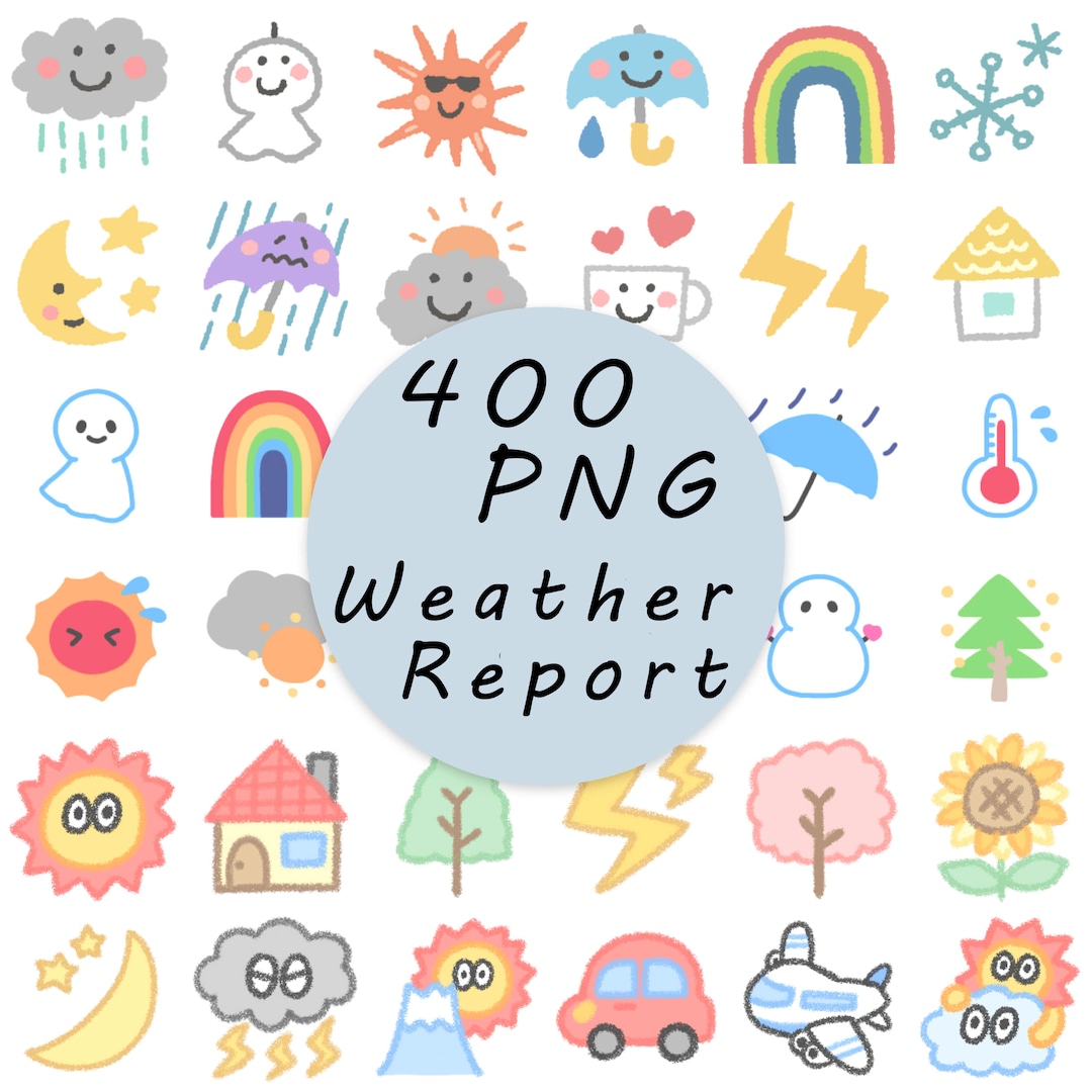 Digital Cute Weather Report Clipart/icon/sticker/goodnotes/planner ...