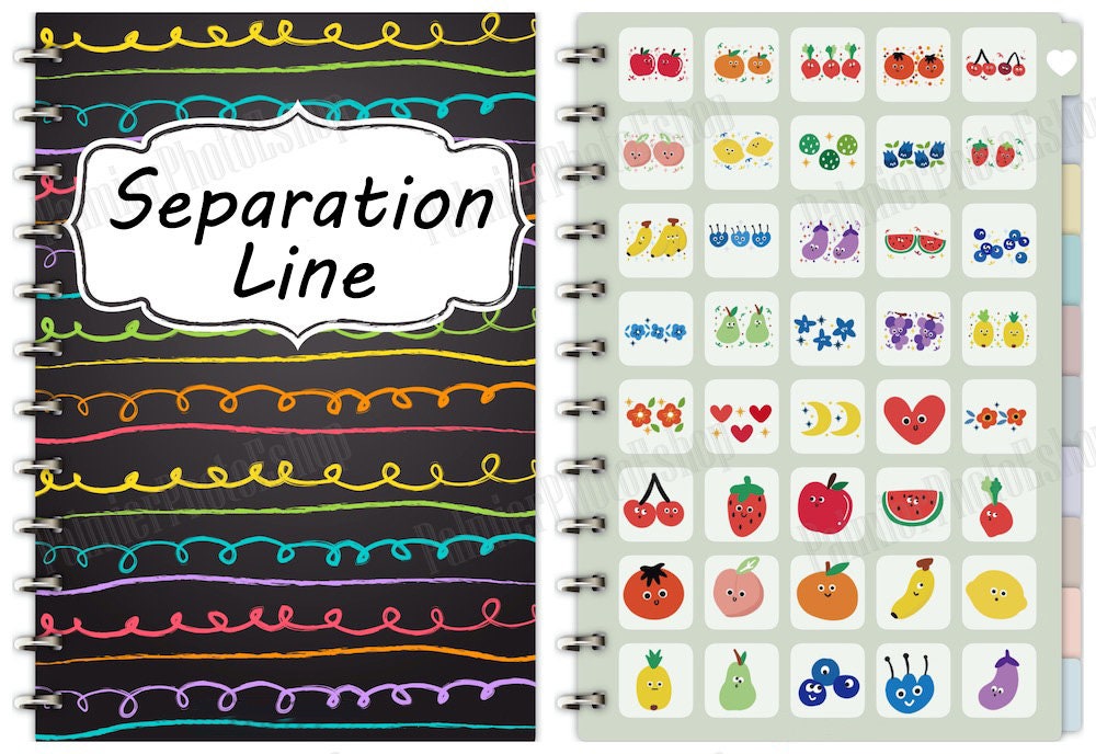Digital Kawaii Seperation Line Clip Art/sticker/goodnotes/planner ...