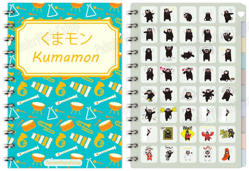 Digital Kumamon Anime Cute Clip Art/sticker/goodnotes/planner Material ...