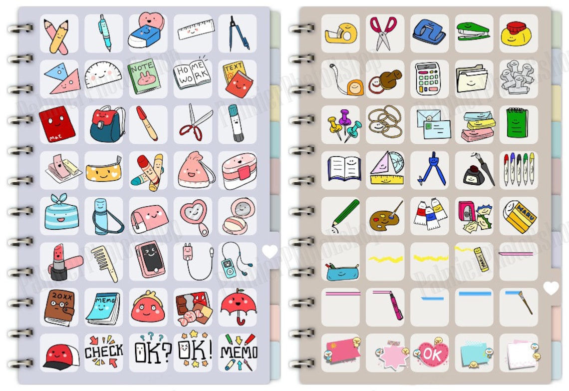 Digital Japanese Anime Stationary Cute Clip Art/sticker/goodnotes ...