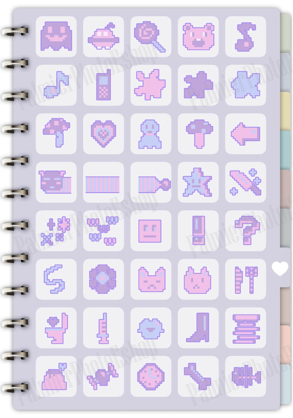 Digital Cute Purple Pixel Icons Clip Art/sticker/goodnotes/scrapbook ...