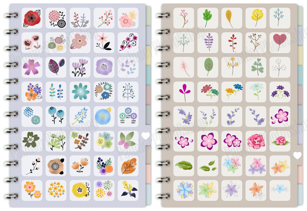 Digital Colourful Flower/blossom Clip Art/sticker/goodnotes/planner ...