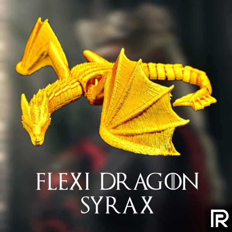 Flexi Syrax, House of Dragon Dragon of Rhaenyra Targaryen, Gold 3D - Etsy