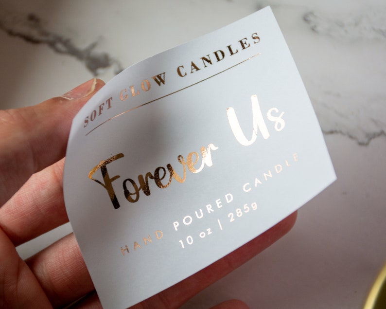 Custom Foil Candle Labels Small Business Logo Stickers | Etsy