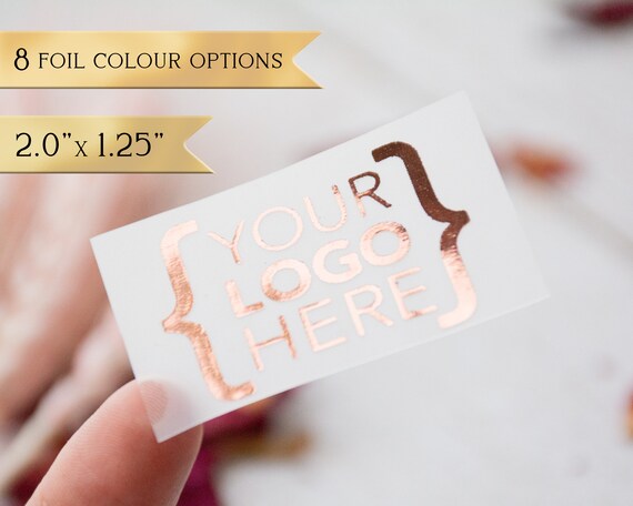 2X1.25 Foil Custom Logo Stickers 32 Personalized | Etsy