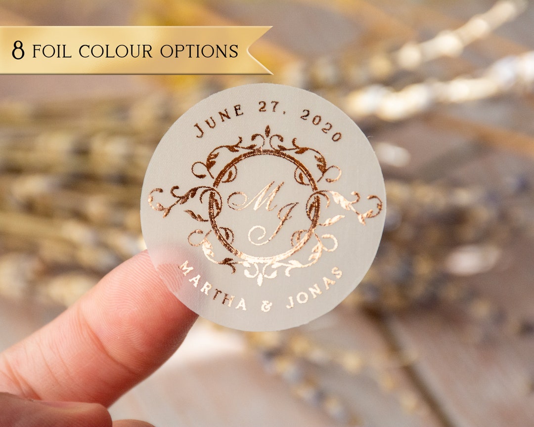 Luxury Wedding Stickers, Custom Monogram Design Wedding Labels, Gold ...