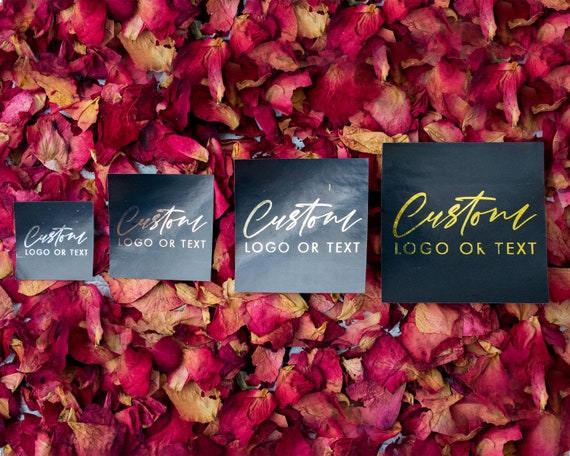 Real Foil Custom Stickers Custom Black Stickers Gold Small | Etsy