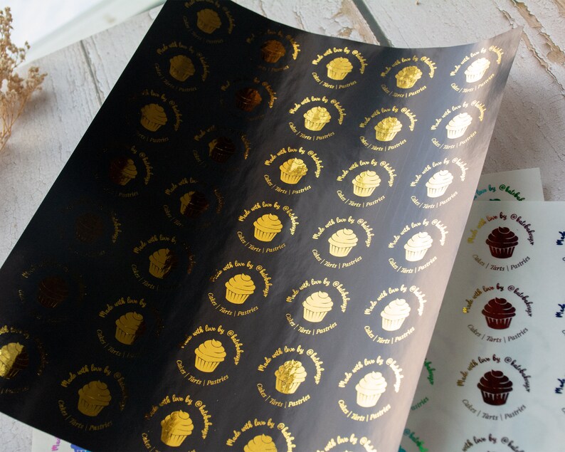 Black and Gold Stickers REAL FOIL Stickers With Black Paper - Etsy