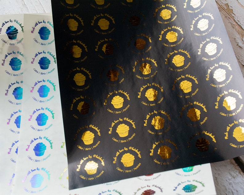 Black and Gold Stickers REAL FOIL Stickers With Black Paper - Etsy