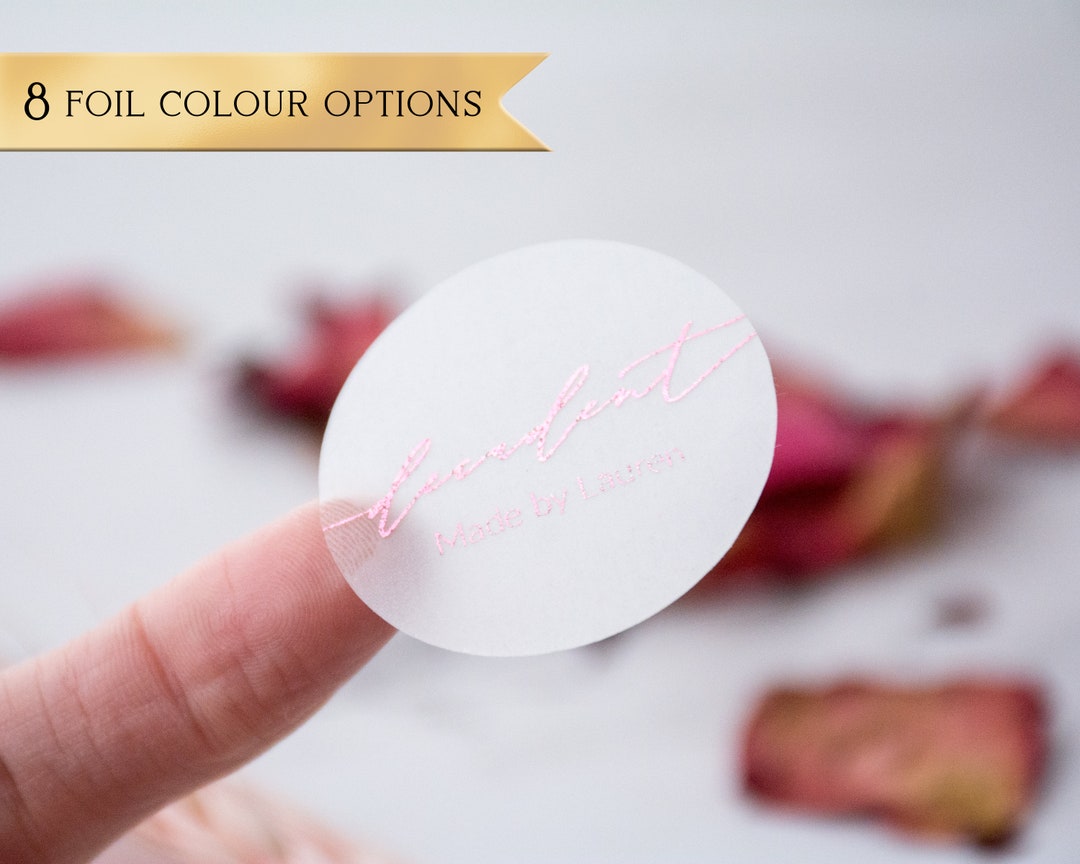 1.5 Inch Round Foil Packaging Stickers, Foiled Logo Labels for Small ...